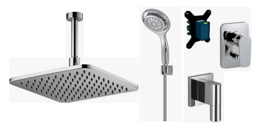 Сет №1532_B0024AA, Верхний душ + F2584CR, Кронштейн для душа + E15891 ...